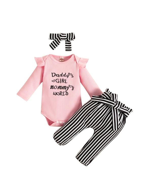 Newborn Baby Girls Clothes Little Sister Romper + Tutu Shorts Skirt + Headband Outfit Set 0-3 ...