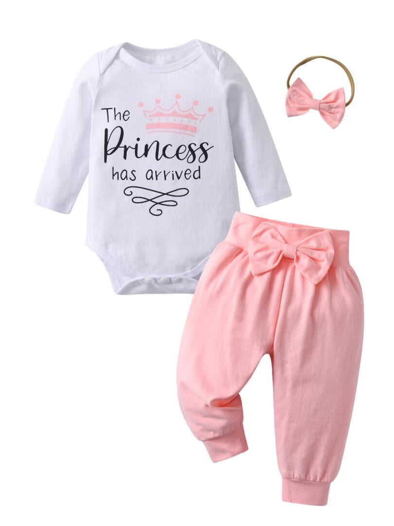 Newborn Baby Girl Clothes Letter Style Long Sleeve Ruffle Romper Pants ...