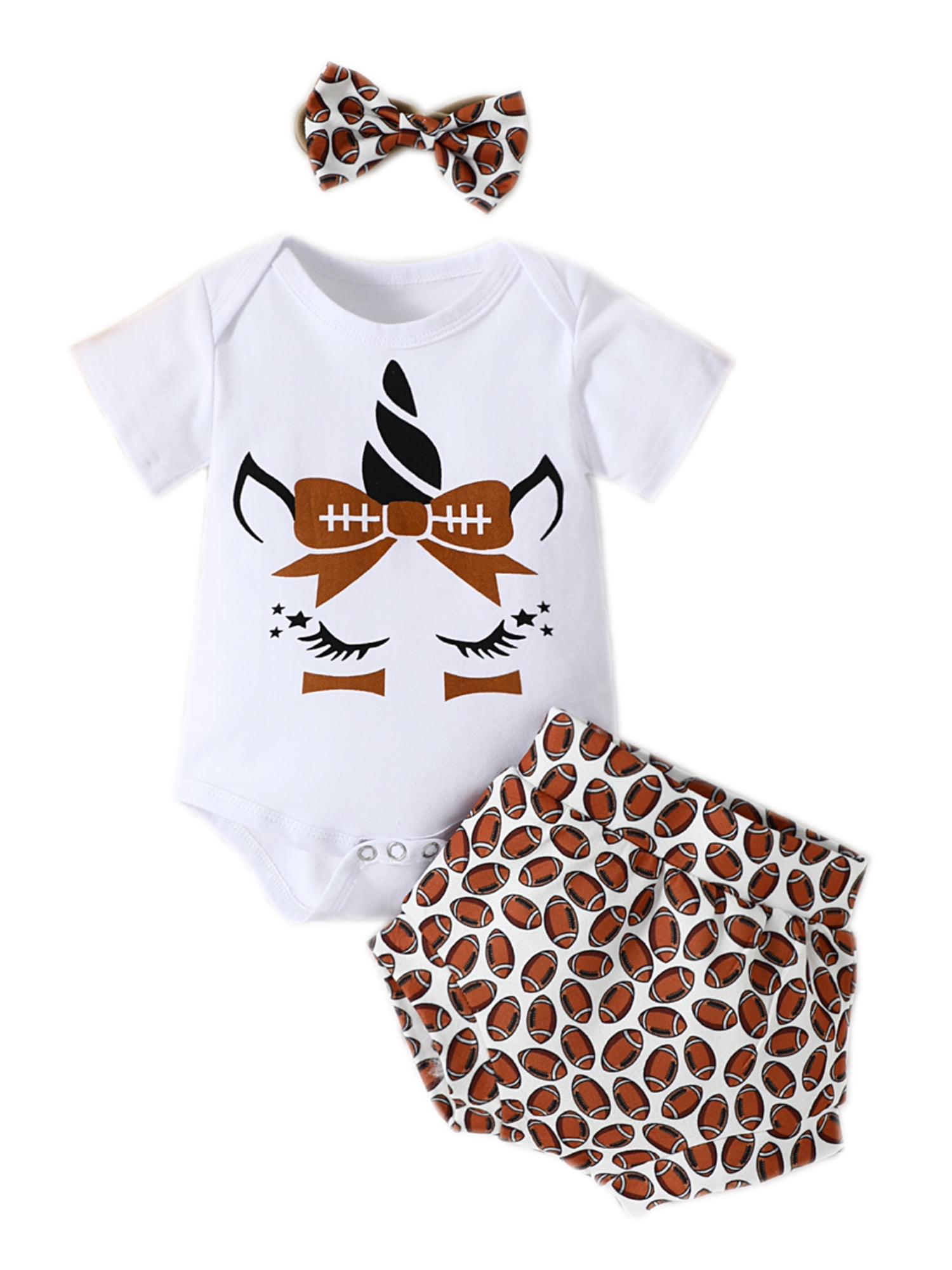 Newborn Baby Girl Clothes Short Sleeve Onesie Romper Rugby Print ...