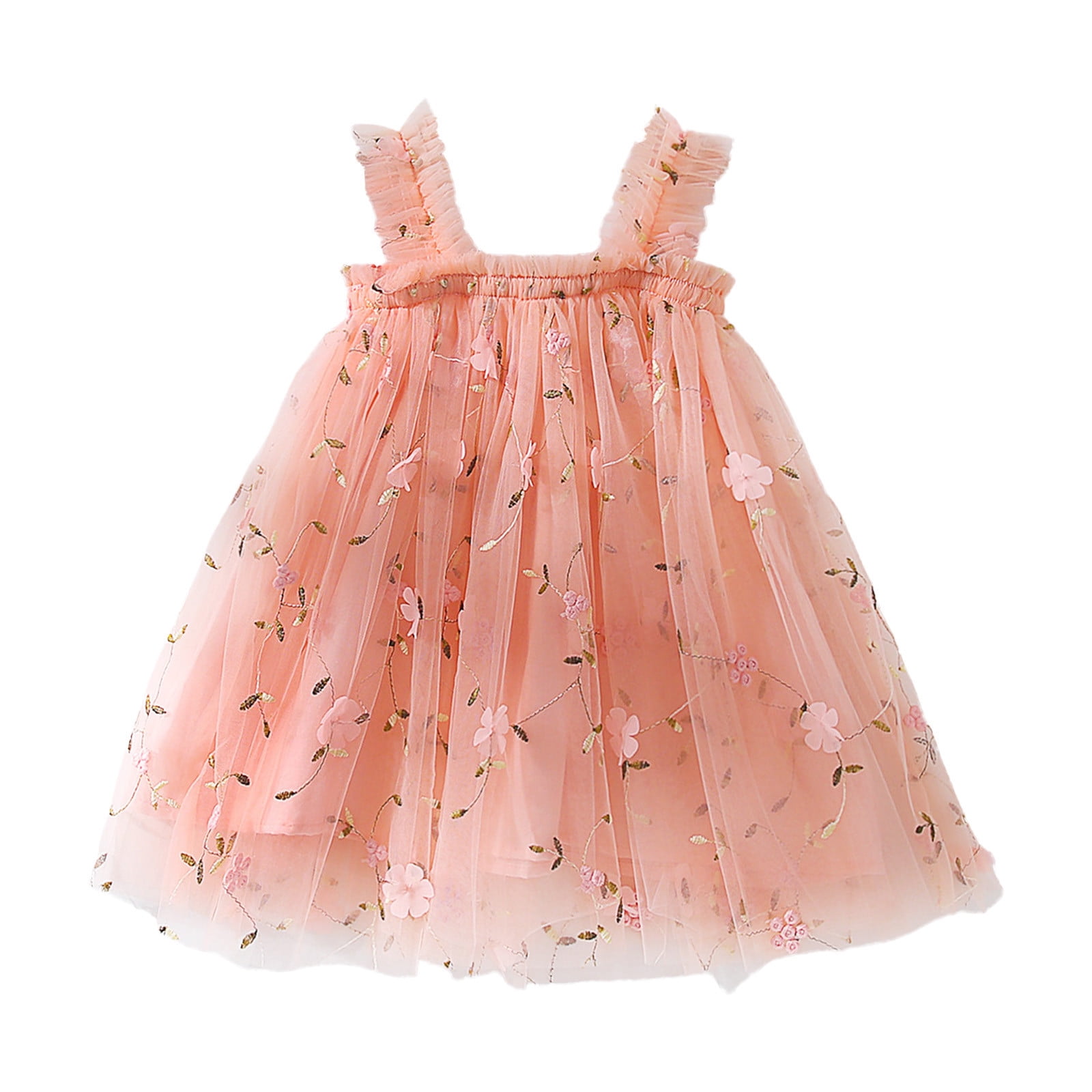 Baby Girl Clothes Toddler Girls Sleeveless Embroider Princess Dress ...