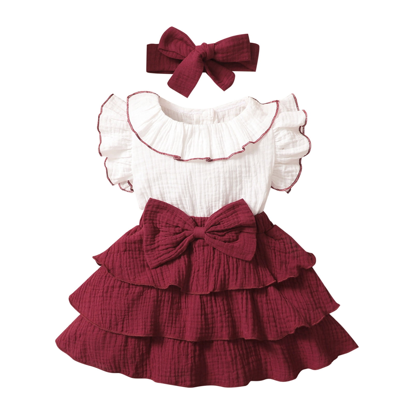 Baby Girl Dresses Cotton Patchwork Autumn Sleeveless Ruffle Princess ...
