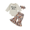 Newborn Baby Girl Halloween Outfits Long Sleeve Romper Tops Pumpkin Bell-Bottom Flare Pants ...