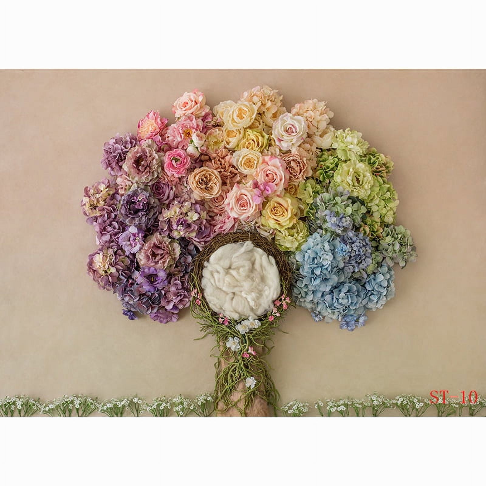 Newborn Baby Girl Photography Tree Swing And Fur Digital Backdrop ...