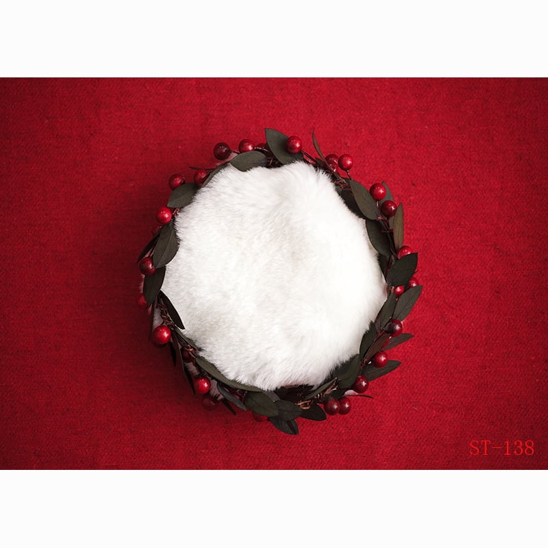Newborn Baby Girl Photography Tree Swing And Fur Garland Backdrop ...