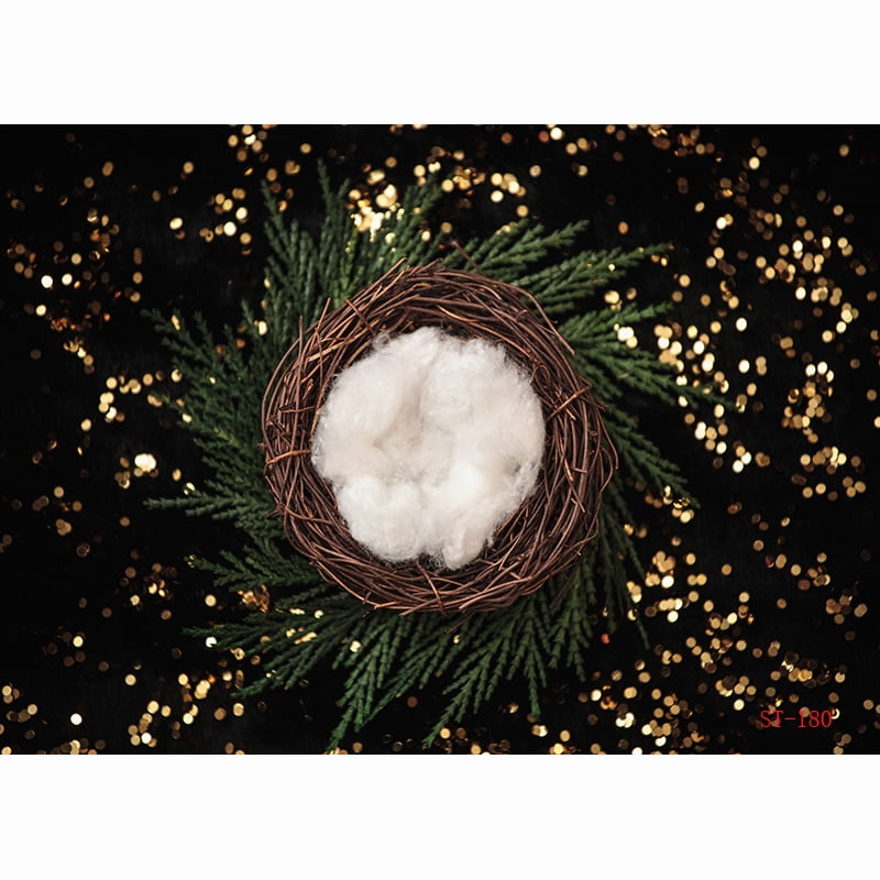 Newborn Baby Girl Photography With Tree Swing And Fur Digital Backdrop ...