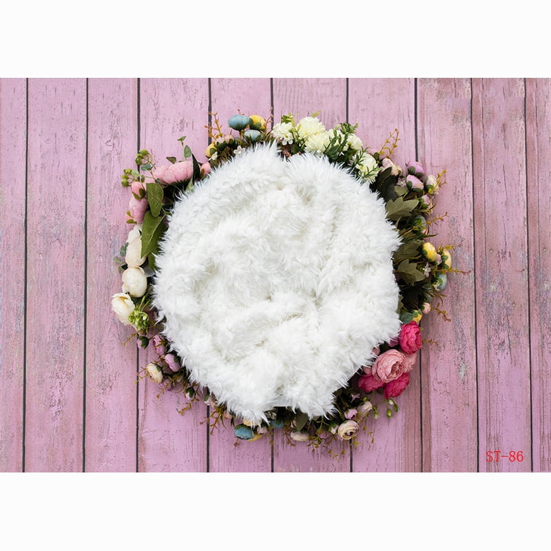 Newborn Baby Girl Photography With Tree Swing And Fur Digital Backdrop ...