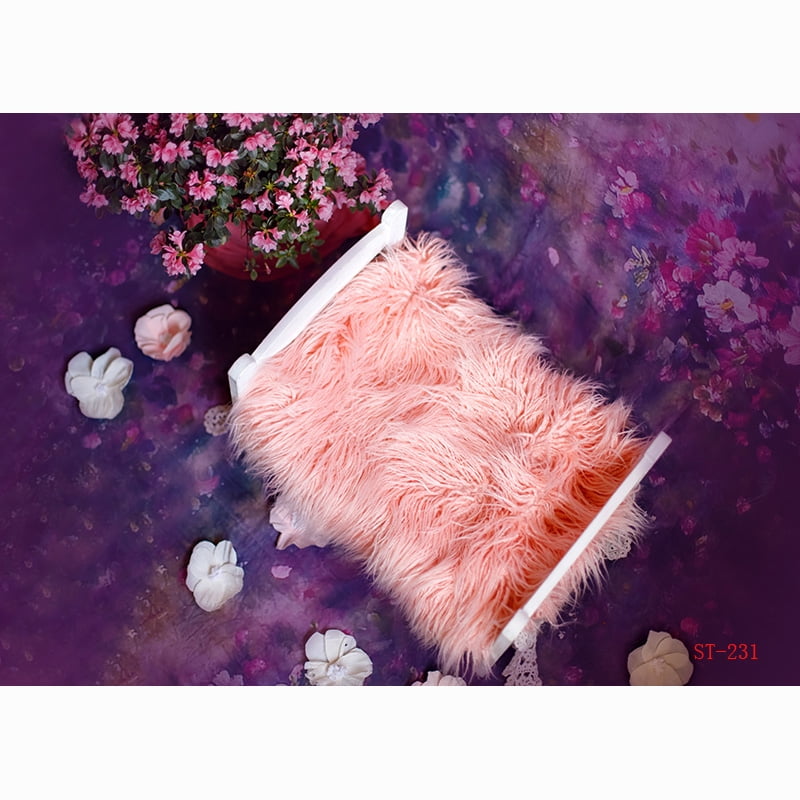 Newborn Baby Girl Photography With Tree Swing And Fur Digital Backdrop ...