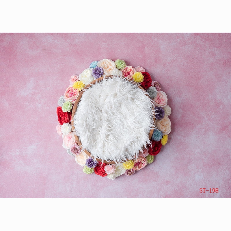 Newborn Baby Girl Photography With Tree Swing And Fur Digital Garland ...
