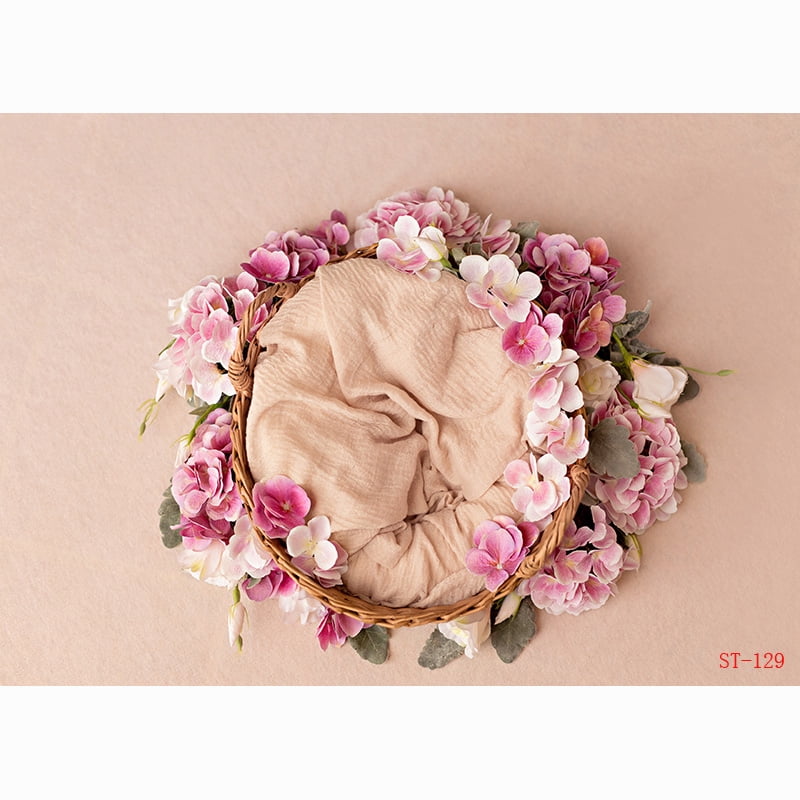 Newborn Baby Girl Photography With Tree Swing And Fur Digital Garland ...