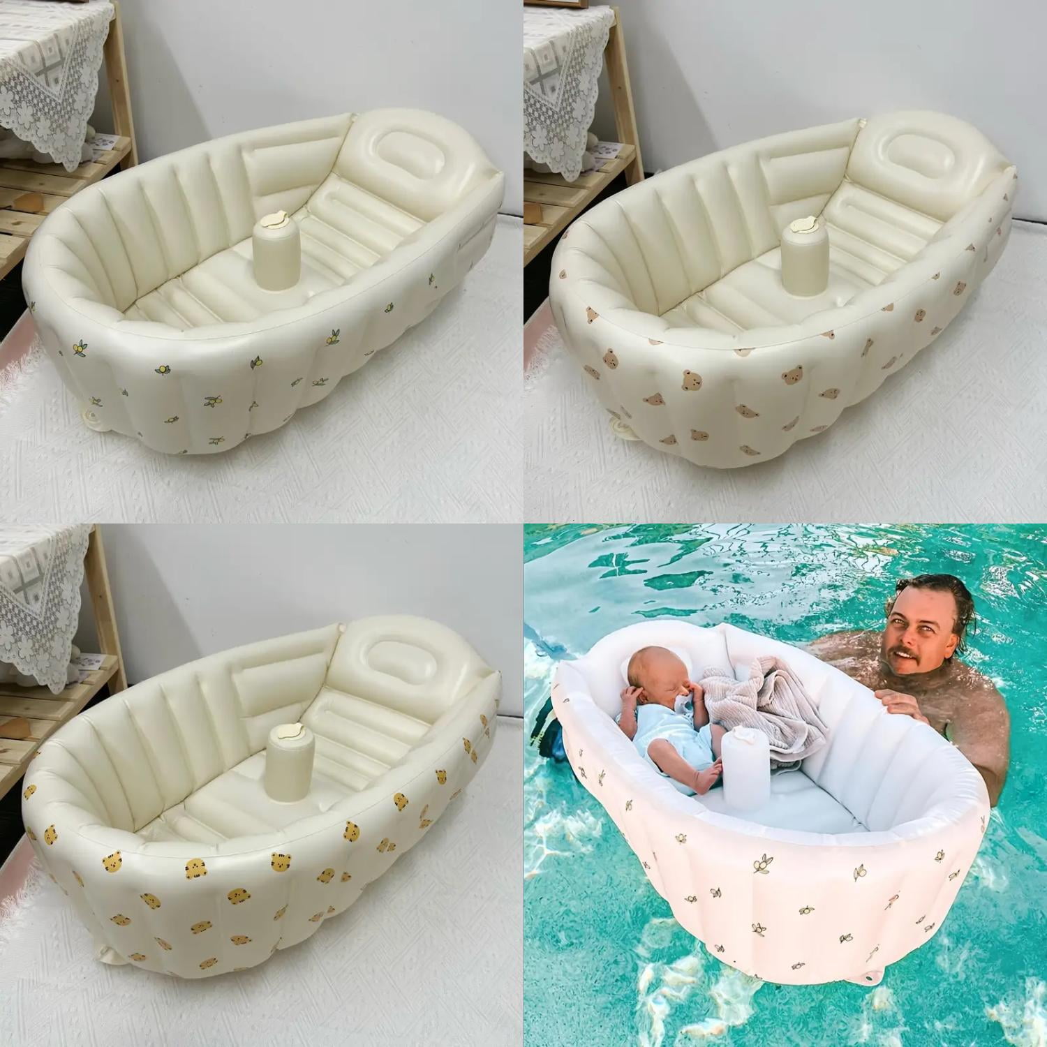 Newborn Baby Inflatable Bathtub Baby Bathtub Inflatable Tub Outdoor ...