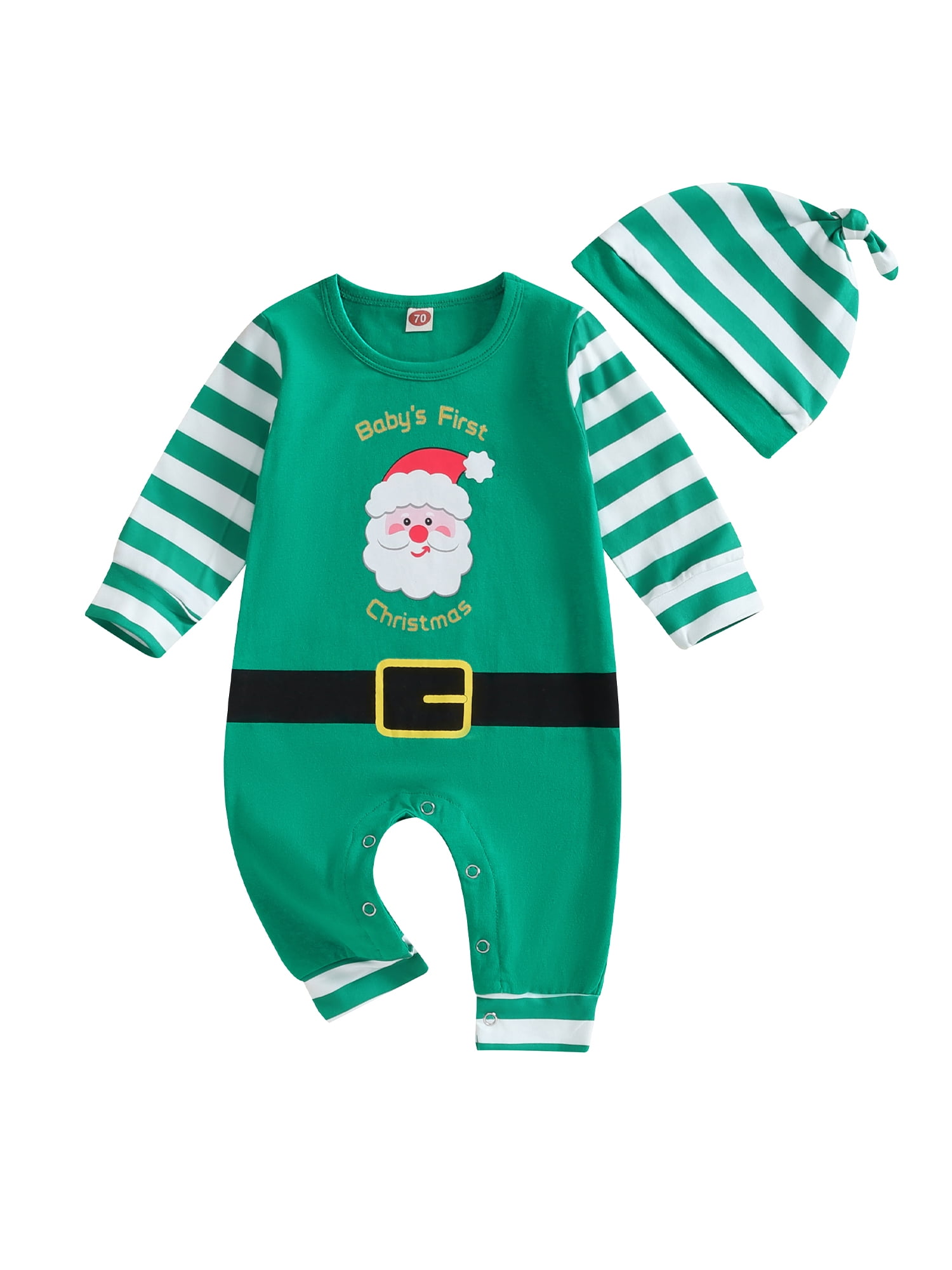Newborn Baby My First Christmas Outfit Boy Girl 3 6 12 18 Months Santa Claus Long Sleeve ...