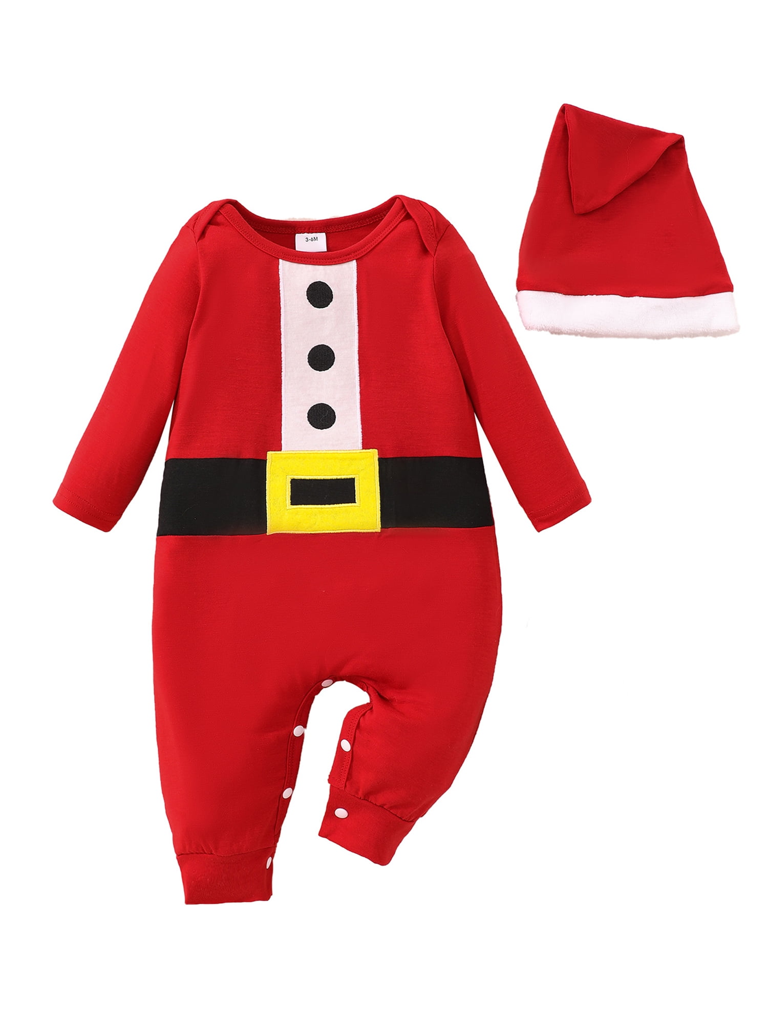 Newborn Baby My First Christmas Outfit Boy Girl 3 6 12 18 Months Santa Claus Long Sleeve ...