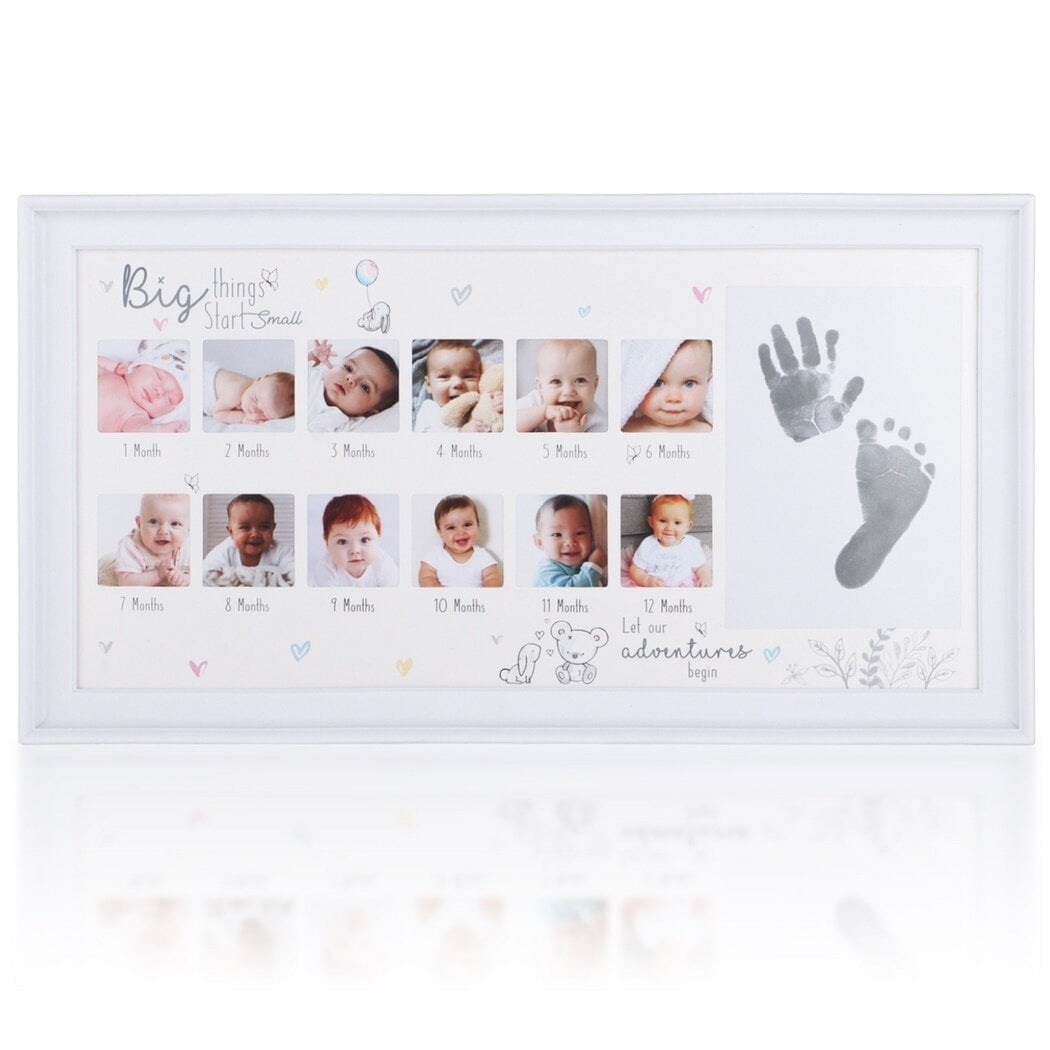 Newborn Baby Picture Frame, Baby Hand and Footprint Kit, My First Year ...