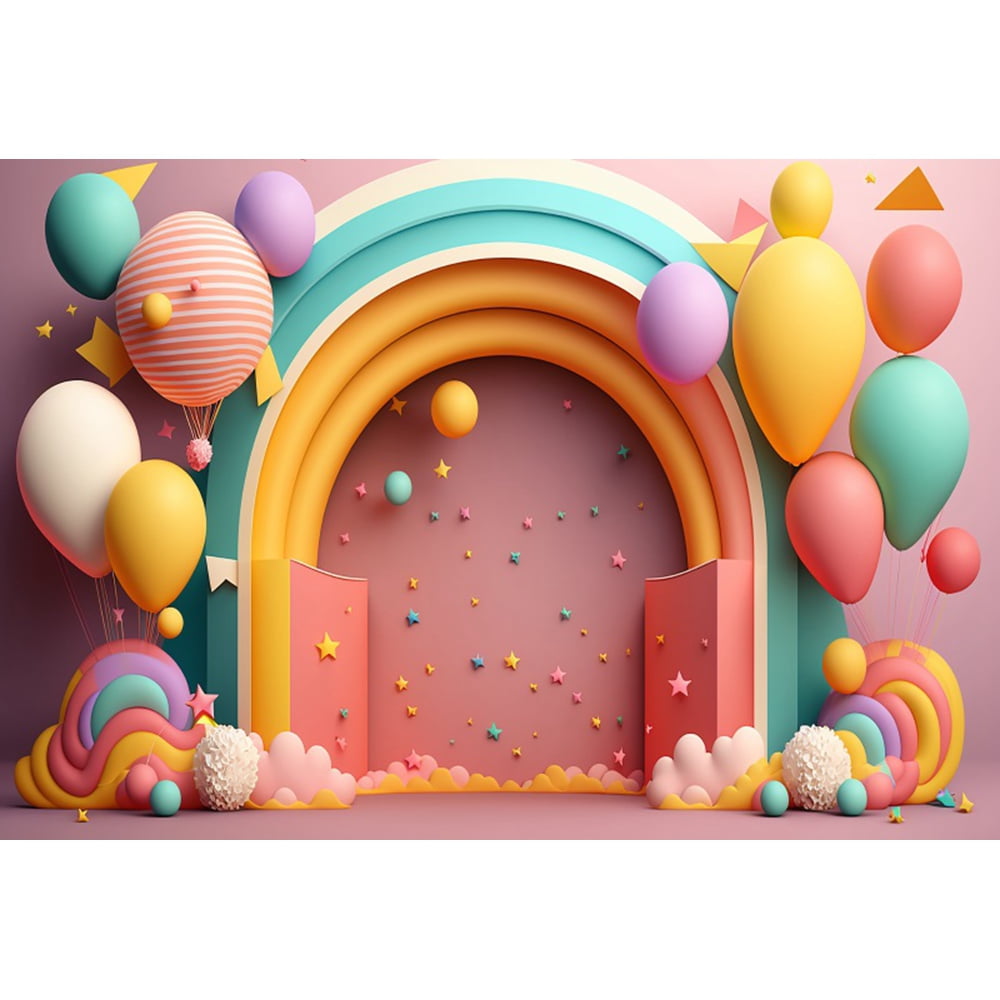 Newborn Baby Portrait Backdrop 3D Colorful Air Balloon Cloud Boy Girl ...