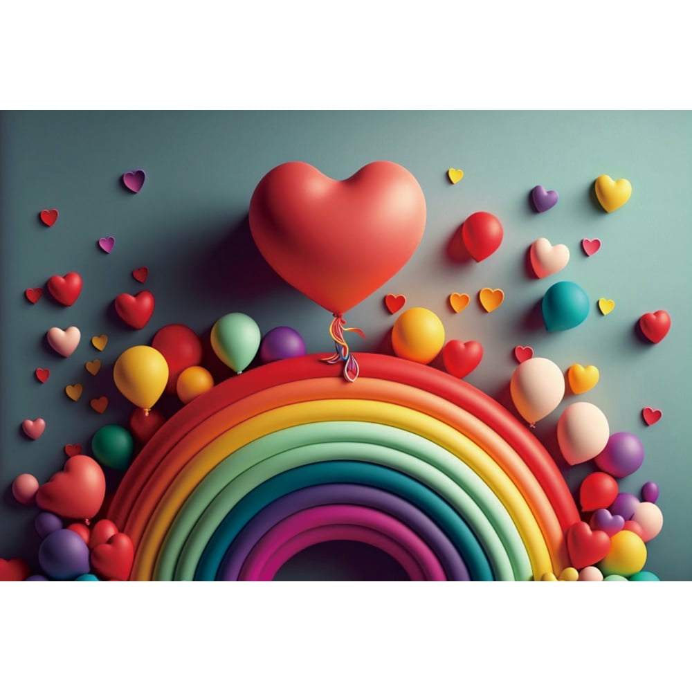 Newborn Baby Portrait Backdrop 3D Colorful Air Balloon Cloud Boy Girl ...