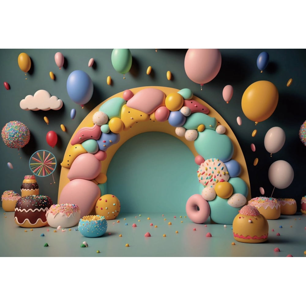 Newborn Baby Portrait Backdrop 3D Colorful Air Balloon Cloud Boy Girl ...