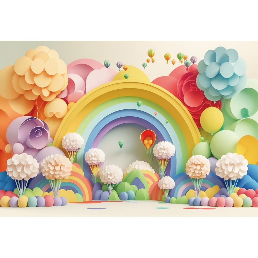 Newborn Baby Portrait Backdrop 3D Colorful Air Balloon Cloud Boy Girl ...