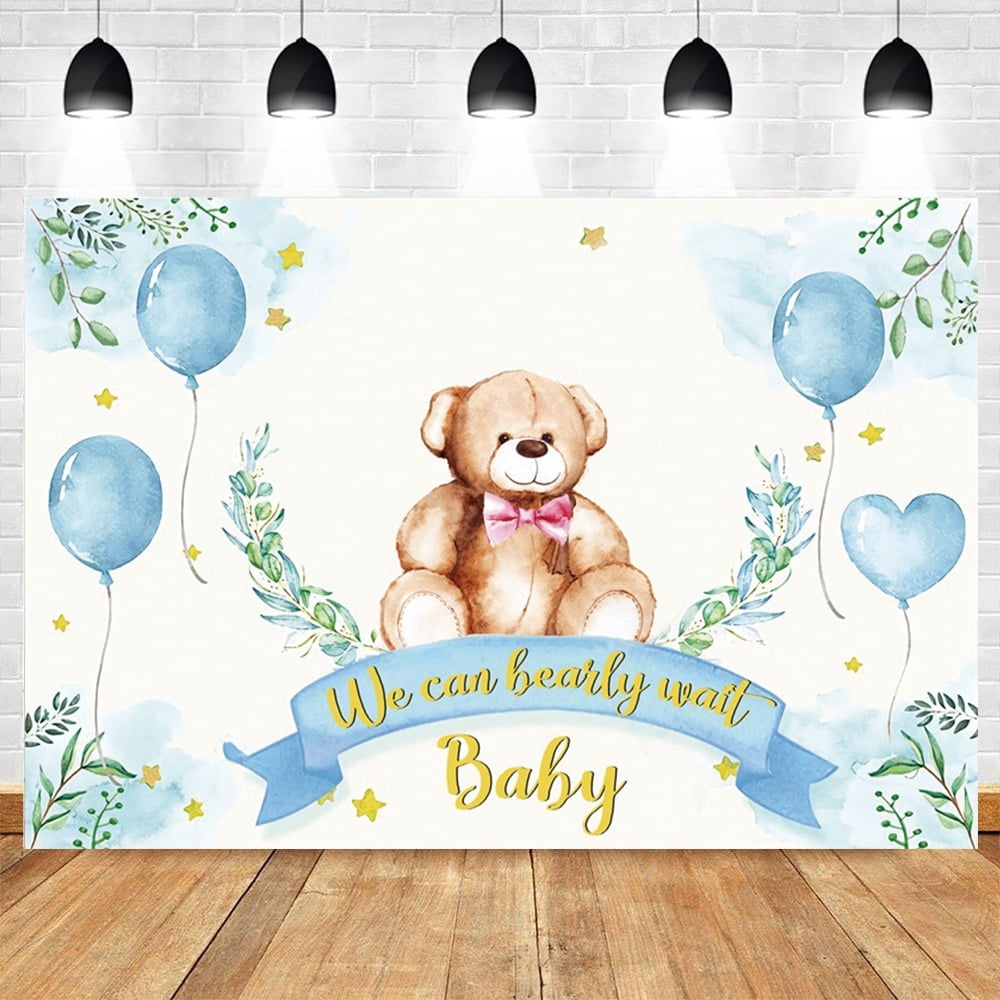Newborn Baby Shower Bear Party Backdrop Photography Background We Can ...