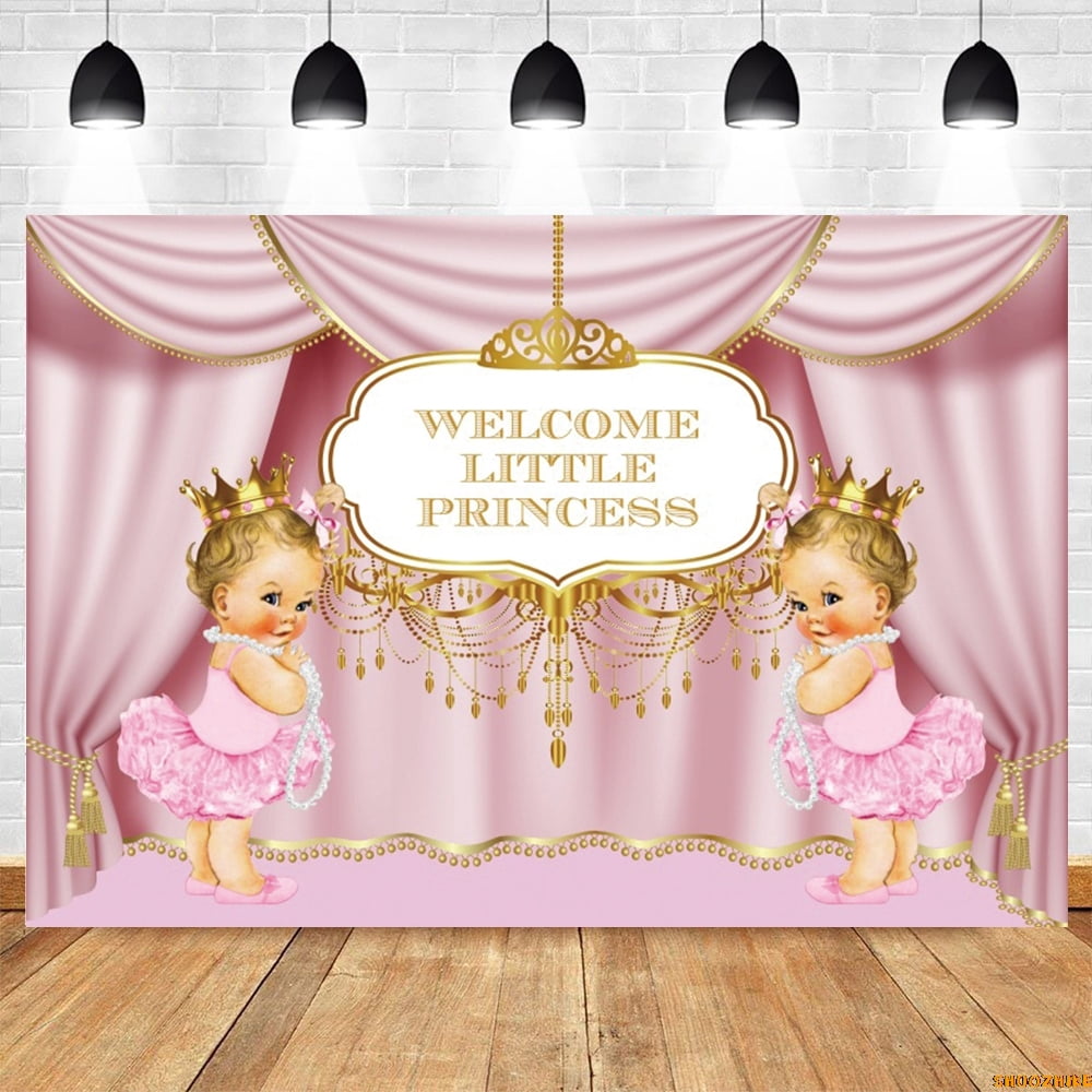 Newborn Baby Shower Birthday Backdrop Boy And Girl Twins ss Crown Blue ...