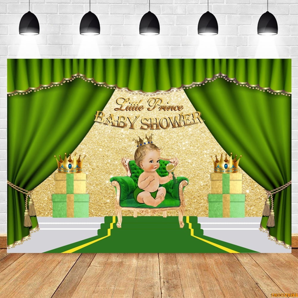 Newborn Baby Shower Birthday Backdrop Boy And Girl Twins ss Crown Blue ...