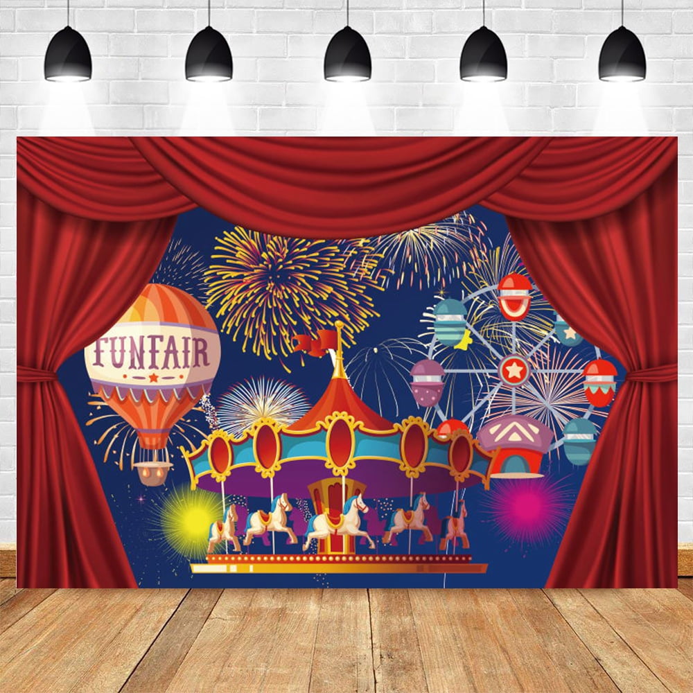 Newborn Baby Shower Carousel Horse Backdrop Princess Birthday Party ...