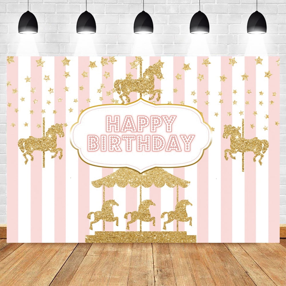 Newborn Baby Shower Carousel Horse Backdrop Princess Birthday Party ...