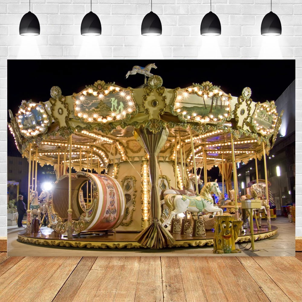 Newborn Baby Shower Carousel Horse Backdrop Princess Birthday Party ...