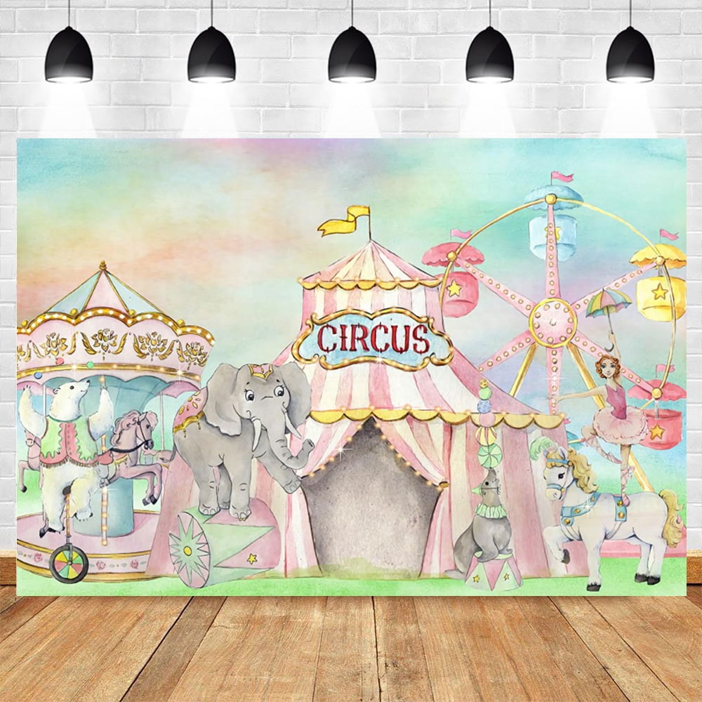 Newborn Baby Shower Carousel Horse Backdrop Princess Birthday Party ...