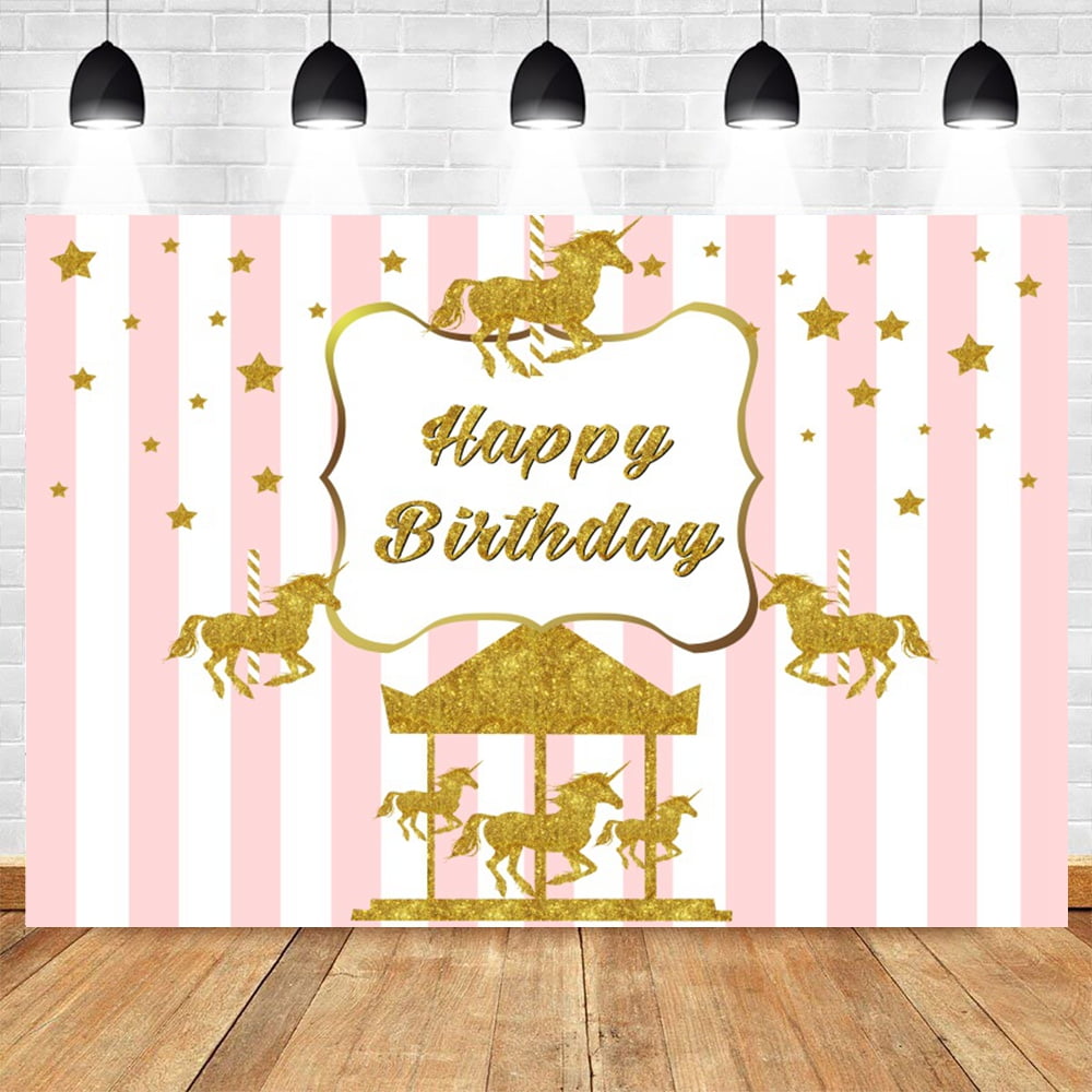 Newborn Baby Shower Carousel Horse Backdrop Princess Birthday Party ...