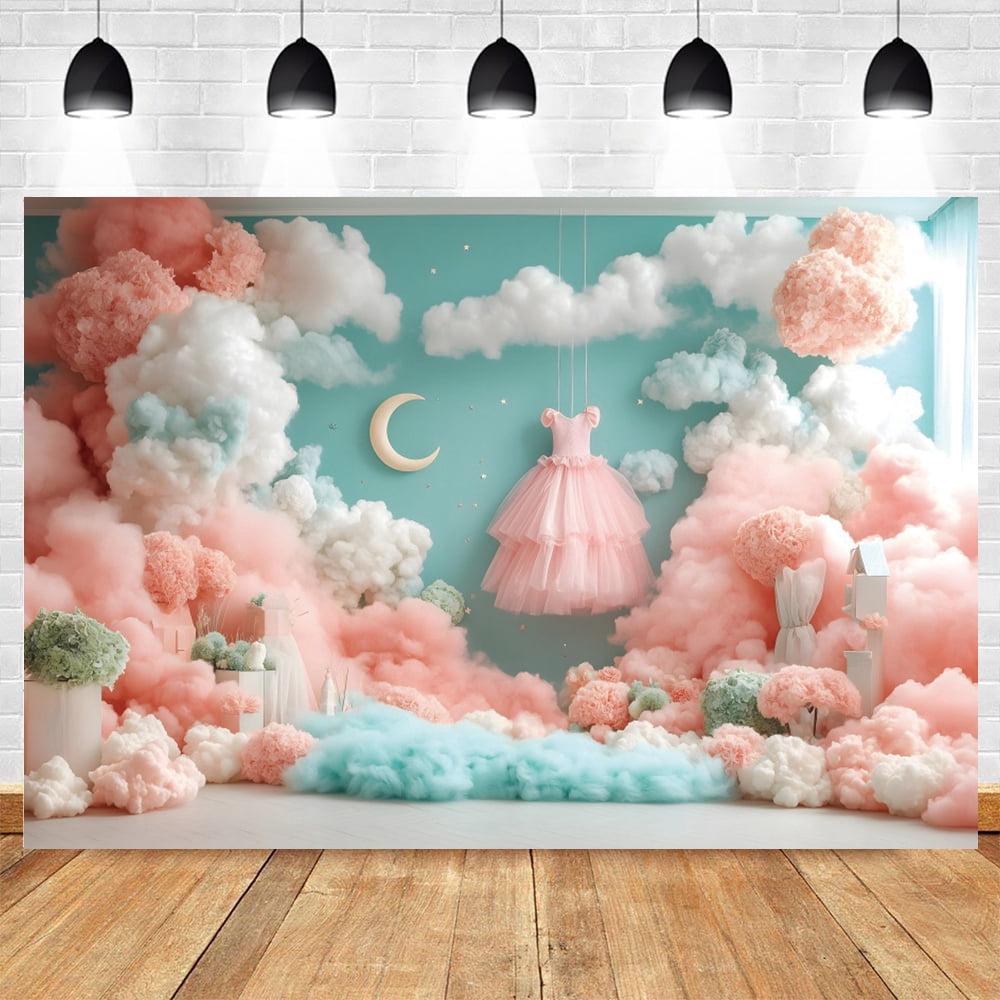 Newborn Baby Shower Portrait Photography Backdrops Moon Flowers Girl ...