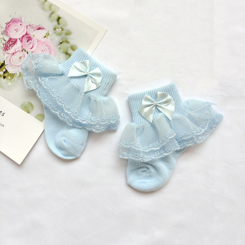 Newborn Baby Socken Lace Girls Ankle Socks Bows Toddlers Cotton Sock ...