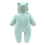 Newborn Baby Winter Snowsuit Coat Cute Hooded Romper Fleece Lining Warm ...