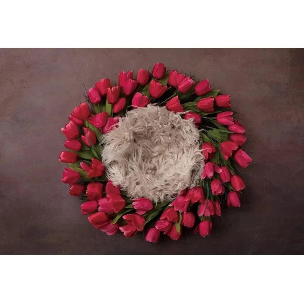 Newborn Backdrop Baby Shower Spring Flower Wood Floor Swing Birthday ...