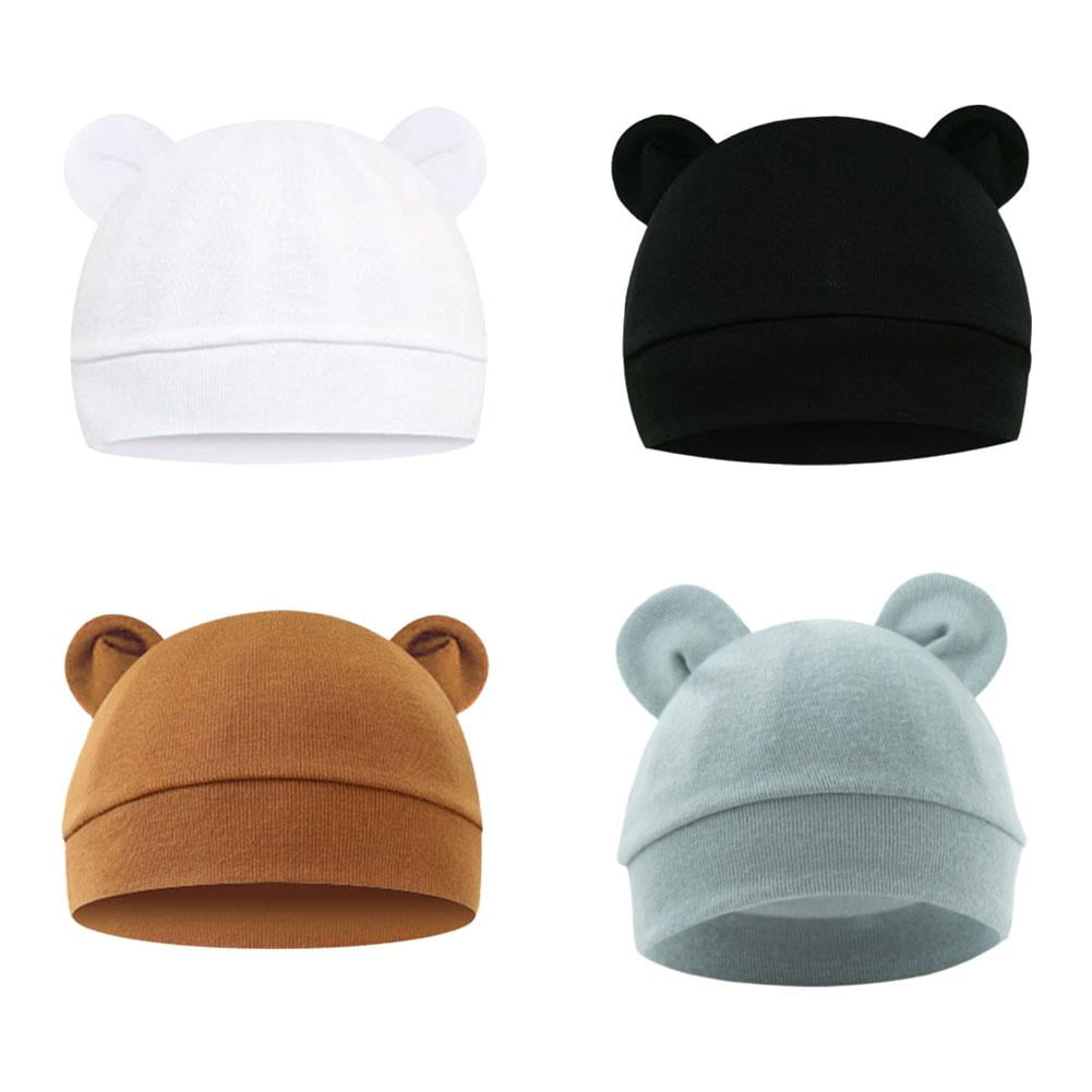 Newborn Bear Ears Beanie Caps - 0-6 Months Infant Hats for Boys & Girls ...