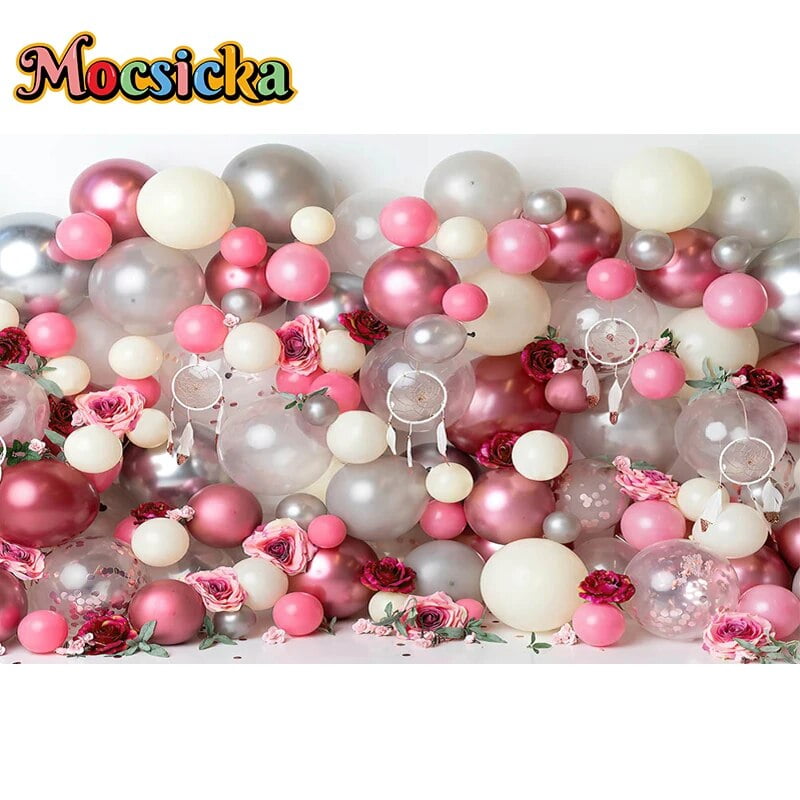 Newborn Birthday Party Photography Backdrop Cake Smash Balloon ...