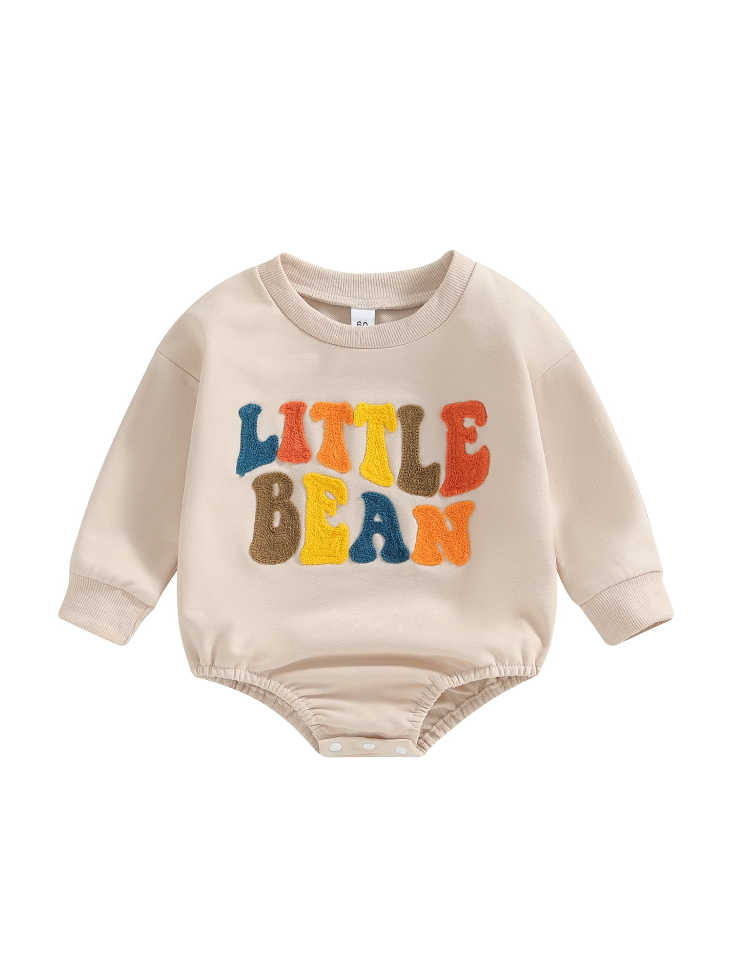 Newborn Boy Girl Bubble Romper Baby Sweatshirt Romper Infant Long Sleeve Crewneck Oversized ...