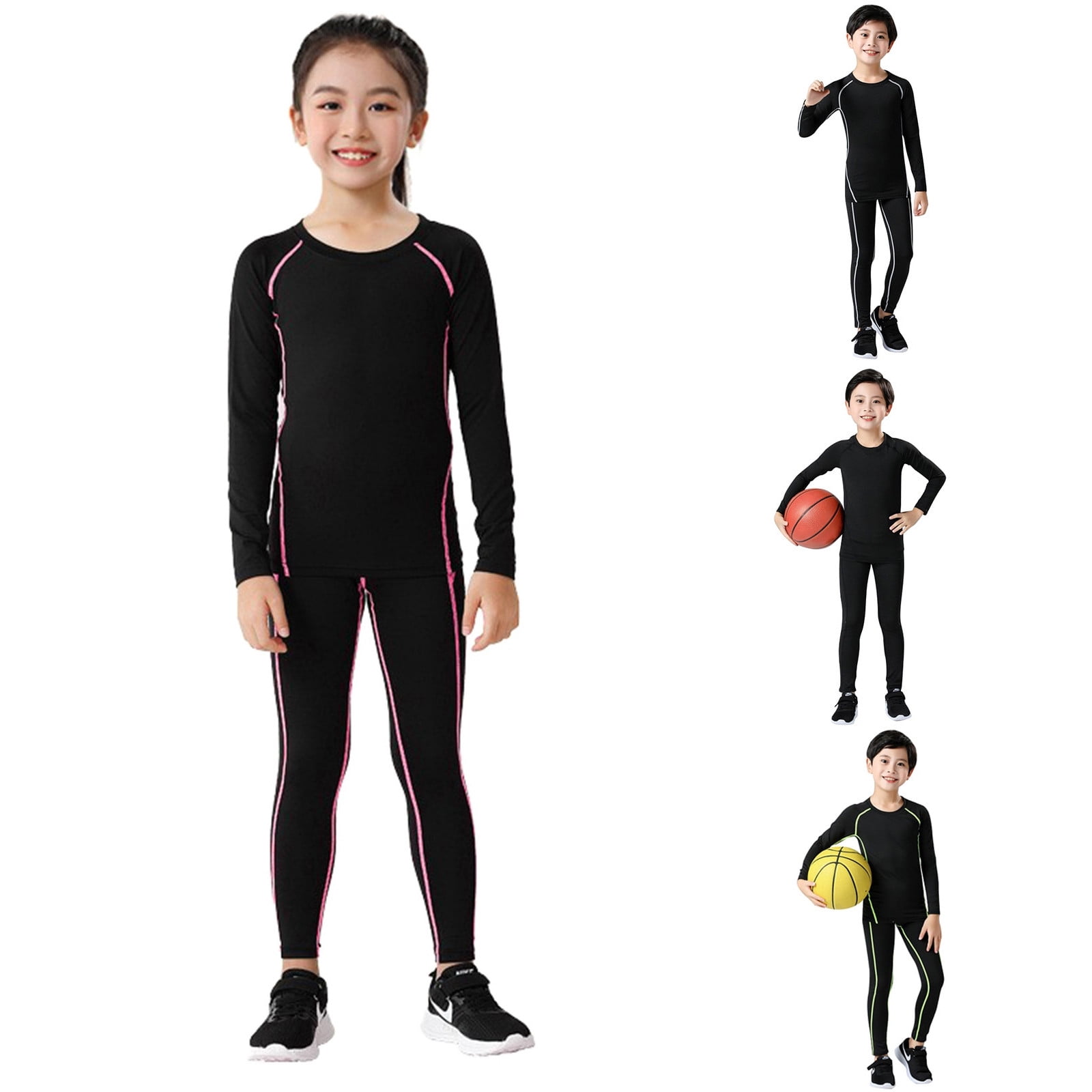 Newborn Boy Outfits Layer Athletic Compression Leggings Shirts ...