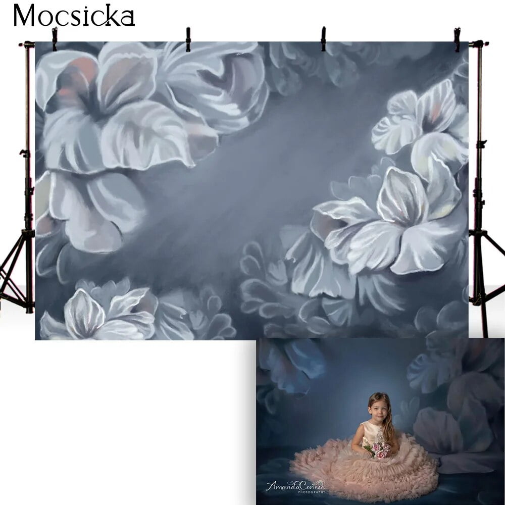 Newborn Floral Portrait Photography Backdrop Kids Art Abstract Floral ...