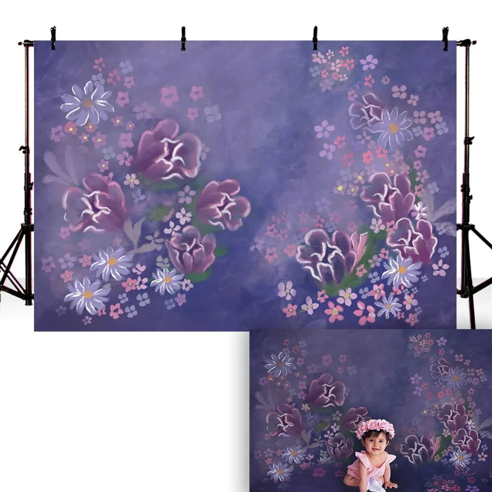 Newborn Floral Portrait Photography Backdrop Kids Art Abstract Floral ...