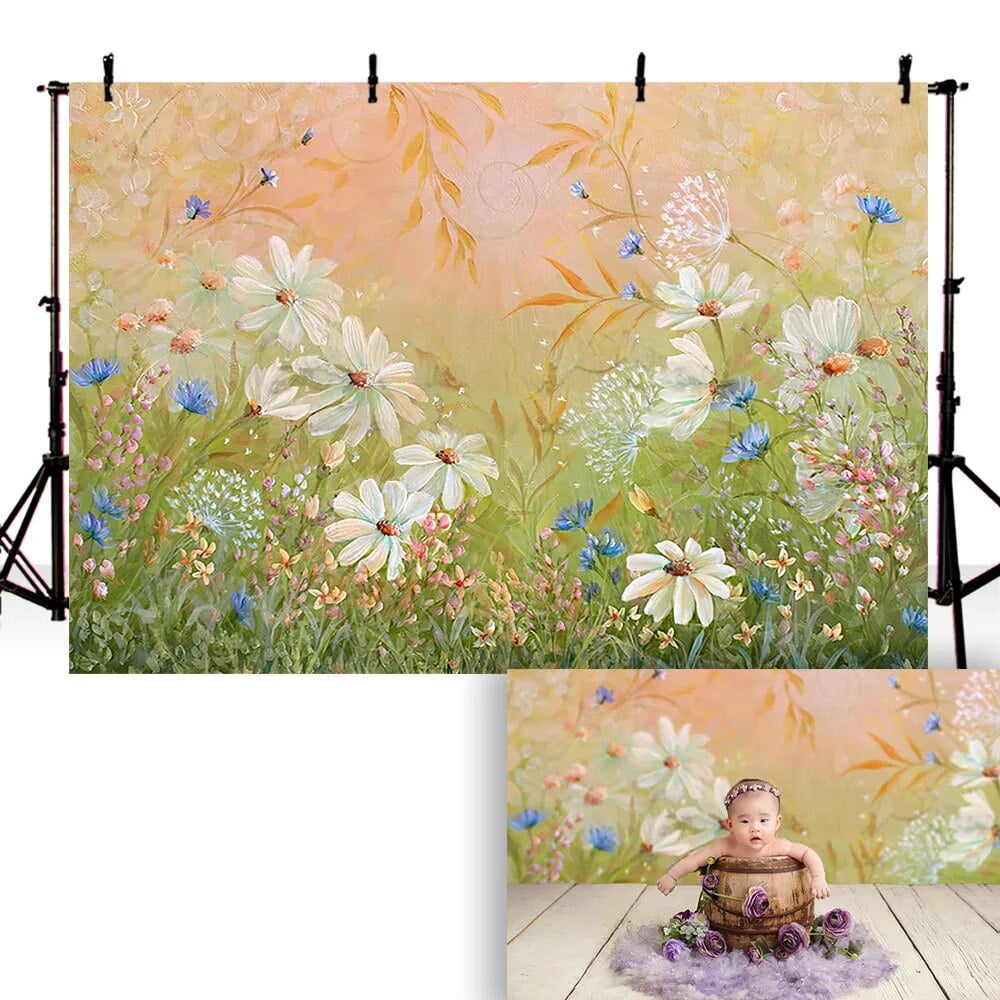 Newborn Floral Portrait Photography Backdrop Kids Art Abstract Floral ...