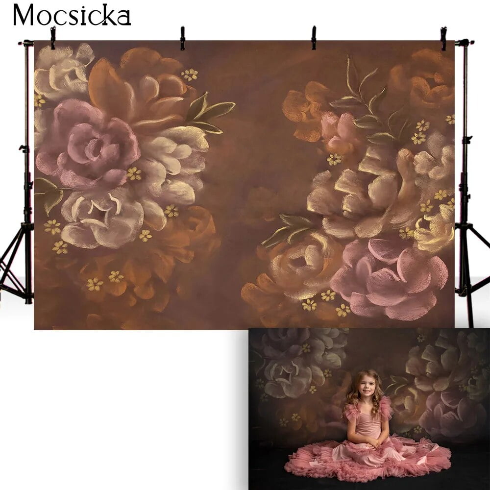 Newborn Floral Portrait Photography Backdrop Kids Art Abstract Floral ...