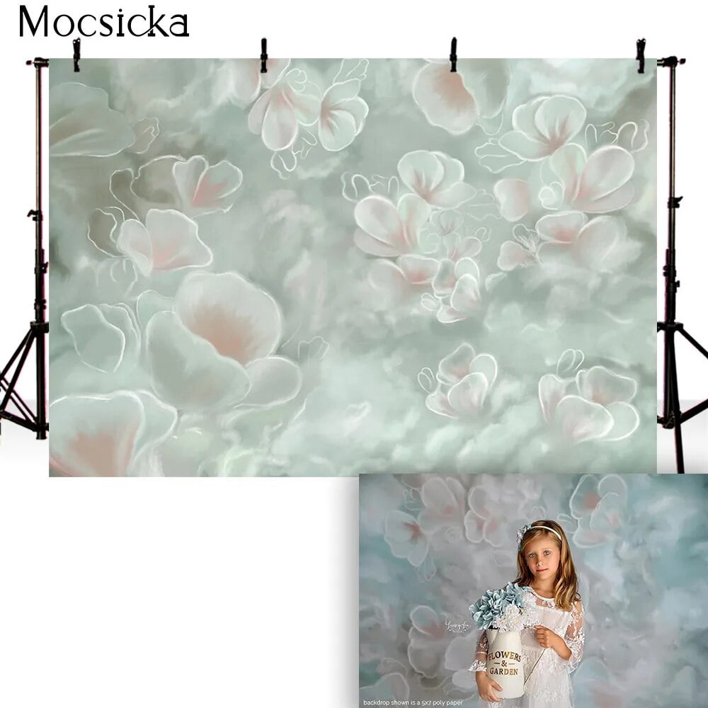 Newborn Floral Portrait Photography Backdrop Kids Art Abstract Floral ...