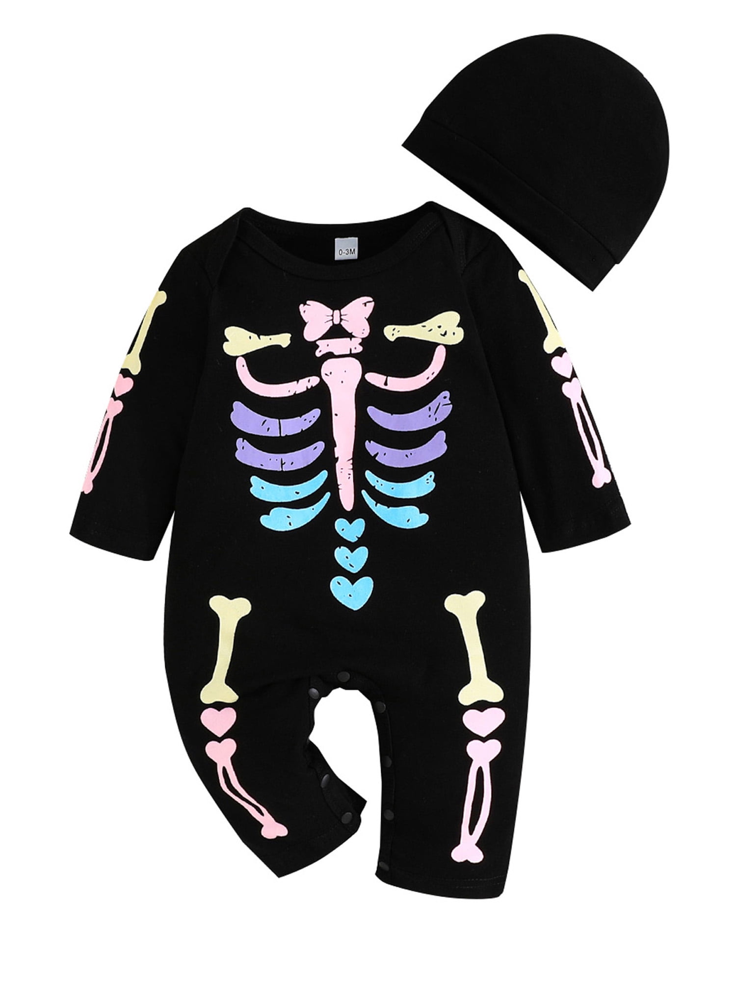 Newborn Halloween Clothes Skeleton Baby Boy Girl Romper Skull Skeleton ...
