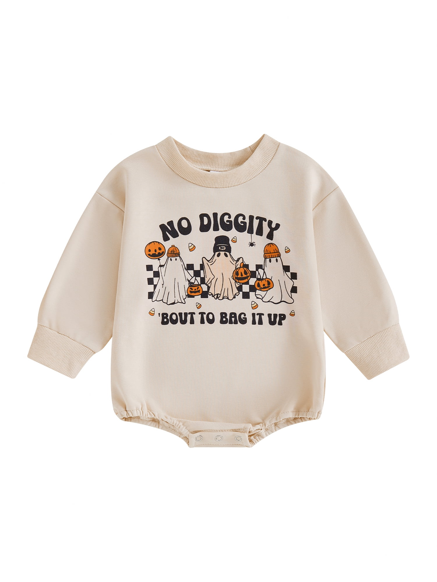 Newborn Halloween Outfit Baby Boy Girl Ghost Sweatshirt Romper Spooky ...