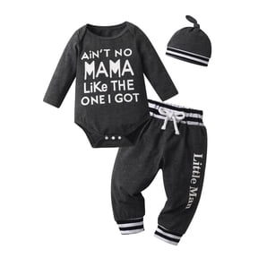 Newborn Infant Baby Boy Clothes Long Sleeve Letter Print Romper Pants ...