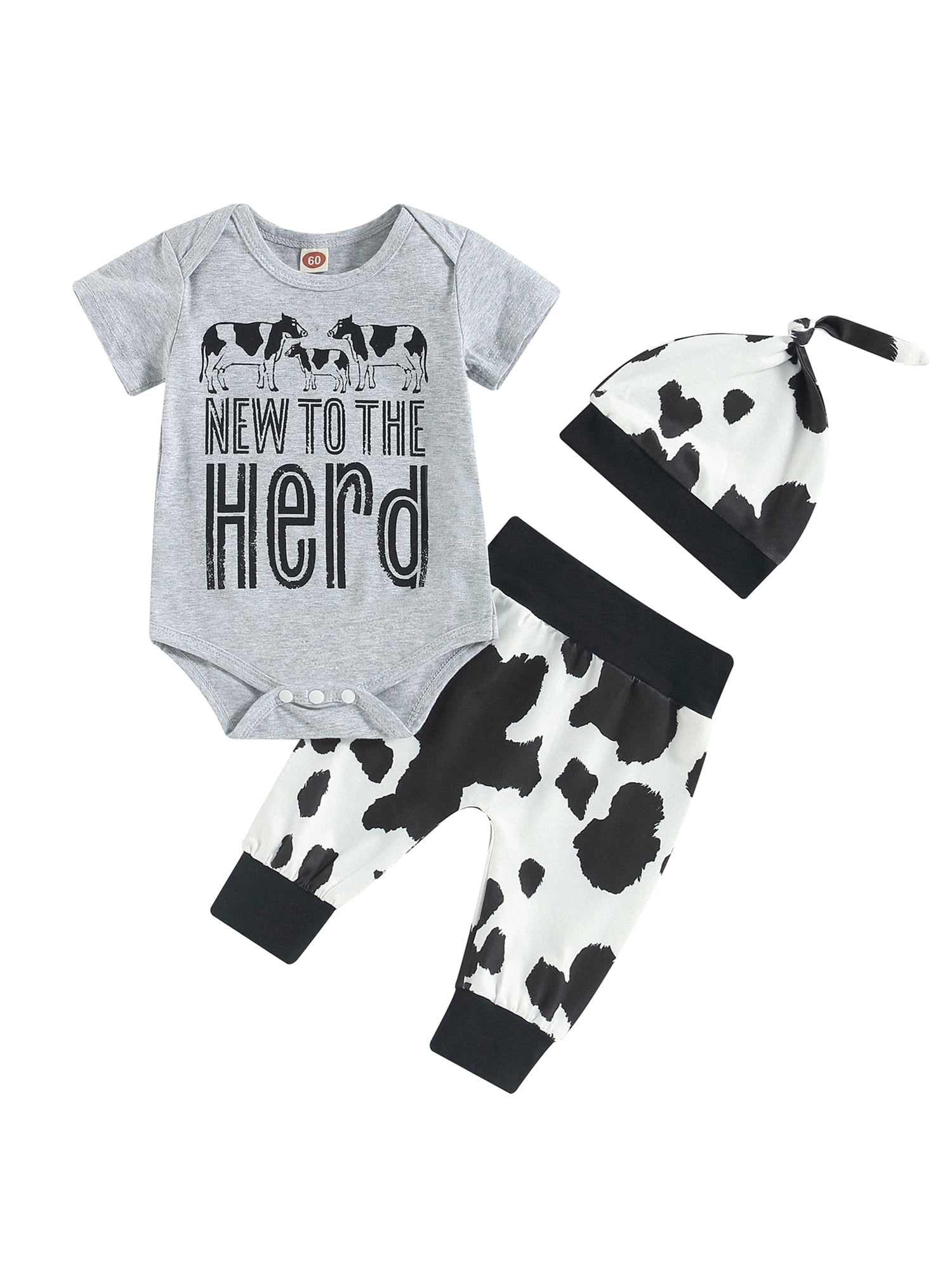 Newborn Infant Baby Boy Cotton Tops Romper Pants Legging Hat Outfits Clothes Set - Walmart.com