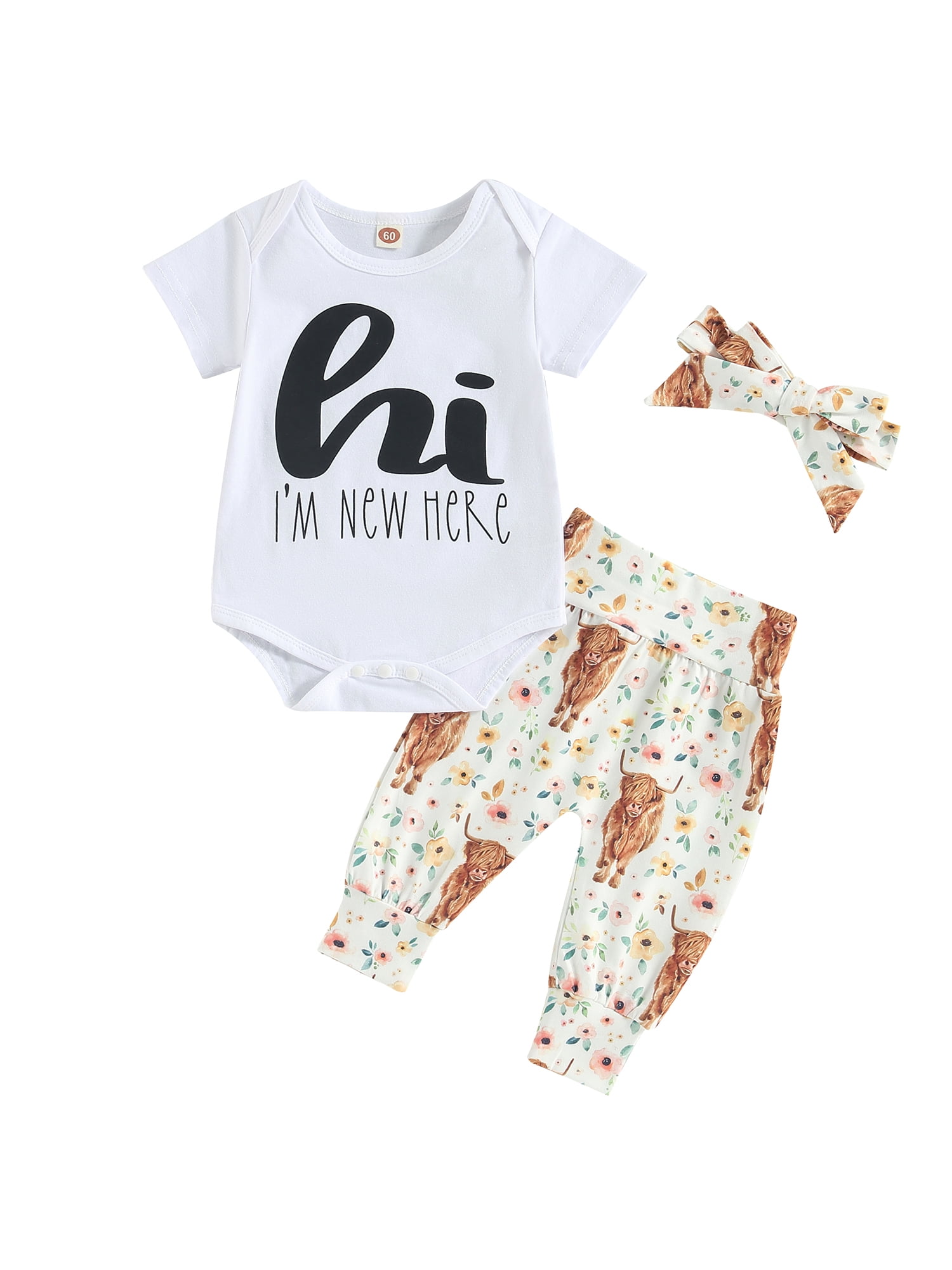 Newborn Infant Baby Boy Cotton Tops Romper Pants Legging Hat Outfits Clothes Set - Walmart.com