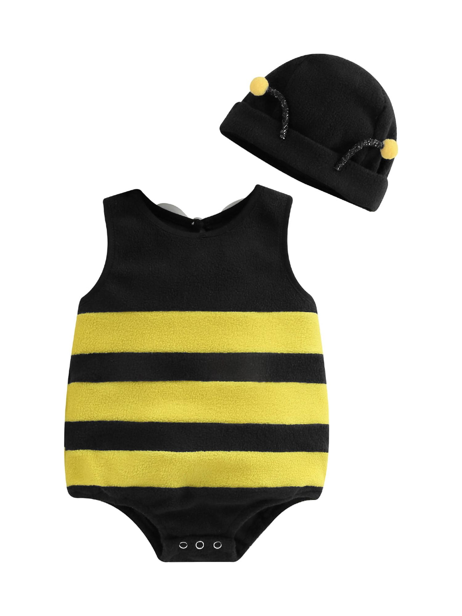 Newborn Infant Baby Boy Girl Bee Romper Cute Bumblebee Jumpsuit with Hat 2Pcs Halloween Outfits ...
