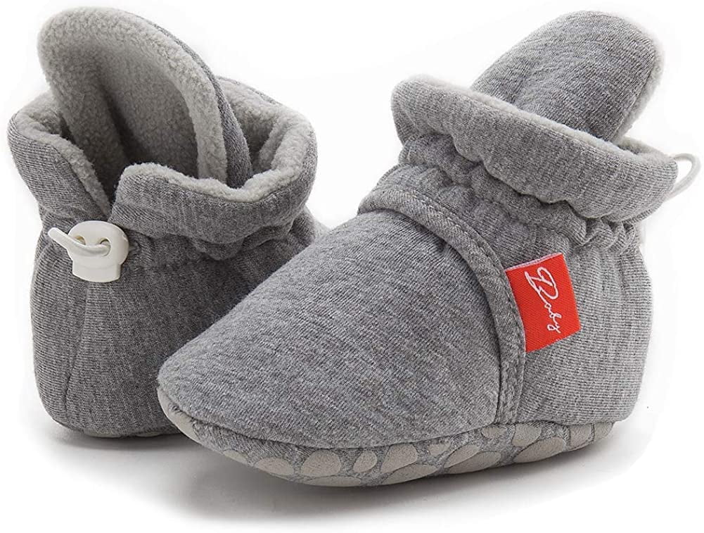 Newborn Infant Baby Girl Boy Cotton Booties Stay On Sock Slippers Soft ...