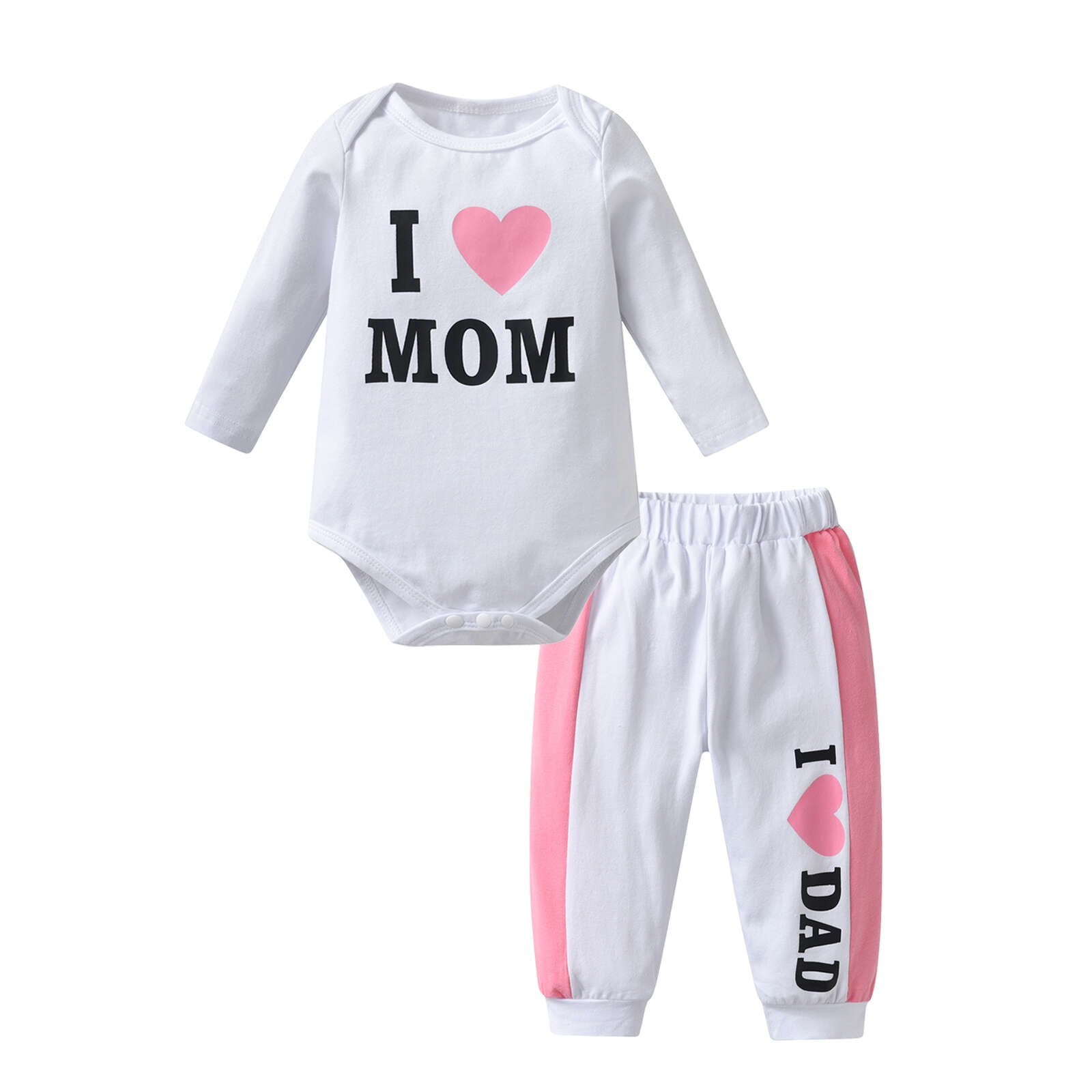 Newborn Infant Baby Girl Clothes Long Sleeve Romper Pants Headband ...